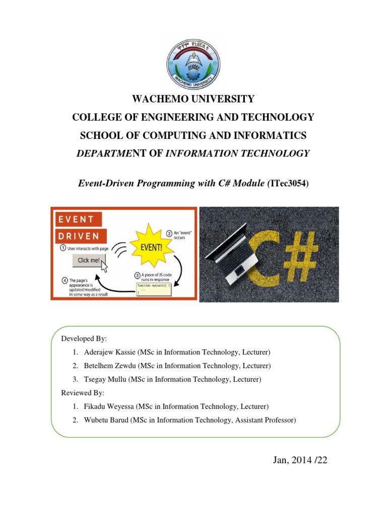 Event Driven Programming Module Final Pdf Software Development 0346