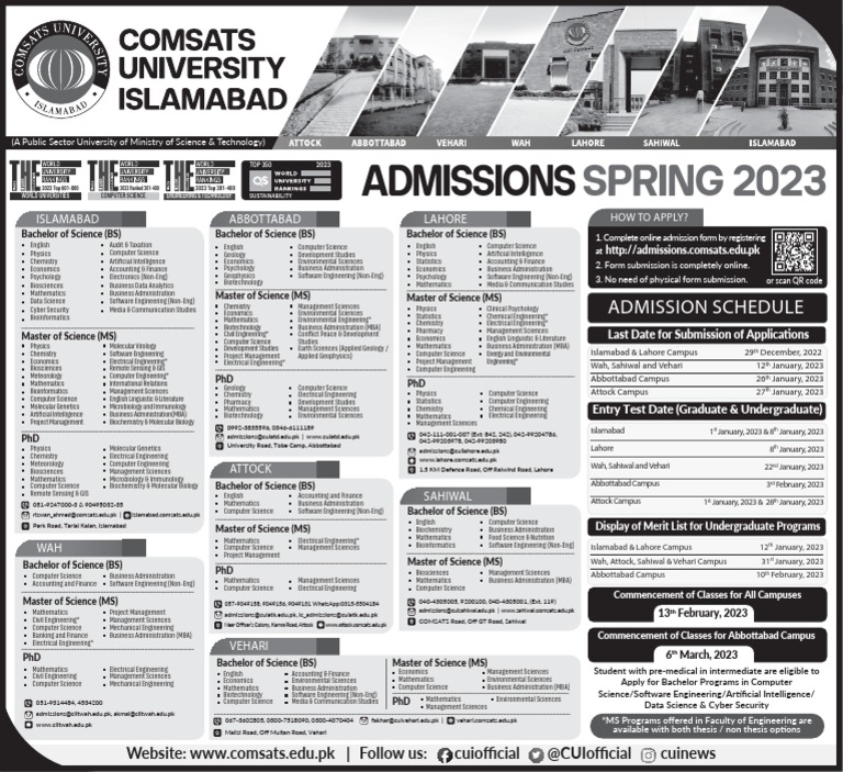 Comsats Spring 23 | PDF | Engineering | Science