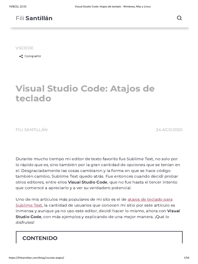 Visual Studio Code - Atajos de Teclado - Windows, Mac y Linux | PDF ...