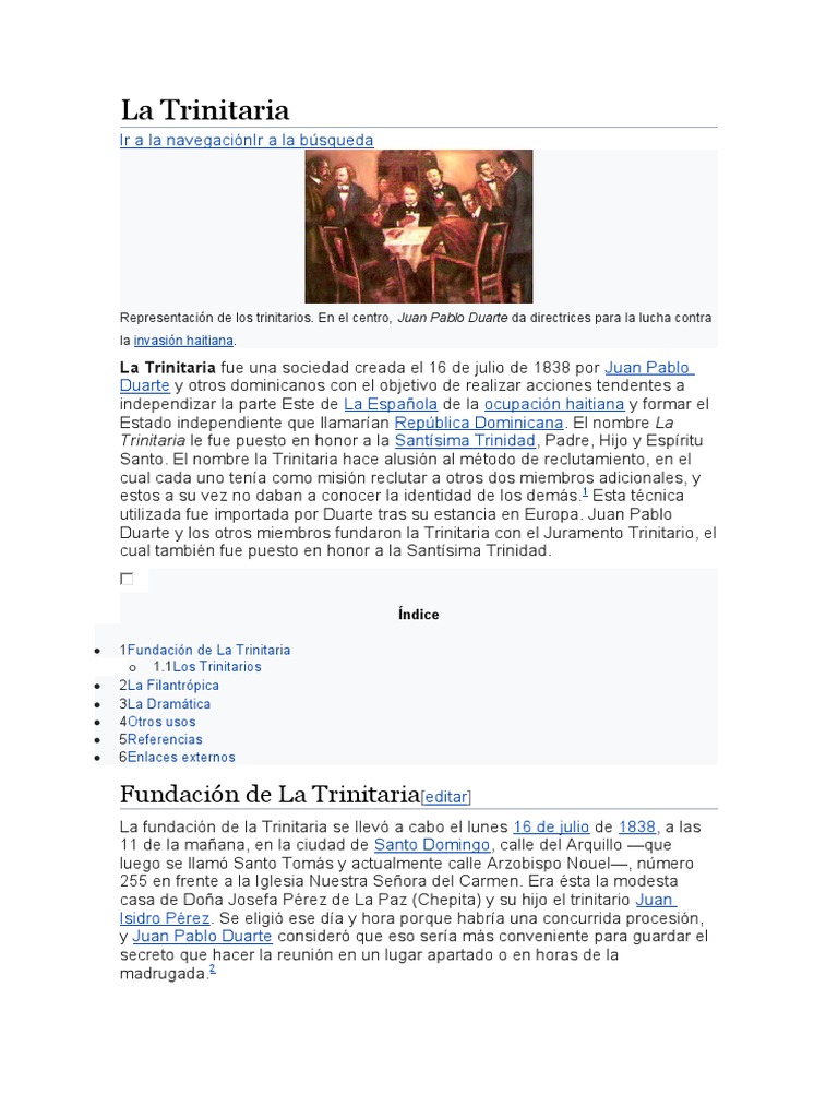 La Trinitaria: Juramento y Fundación | PDF | Derecho | Religión y ...