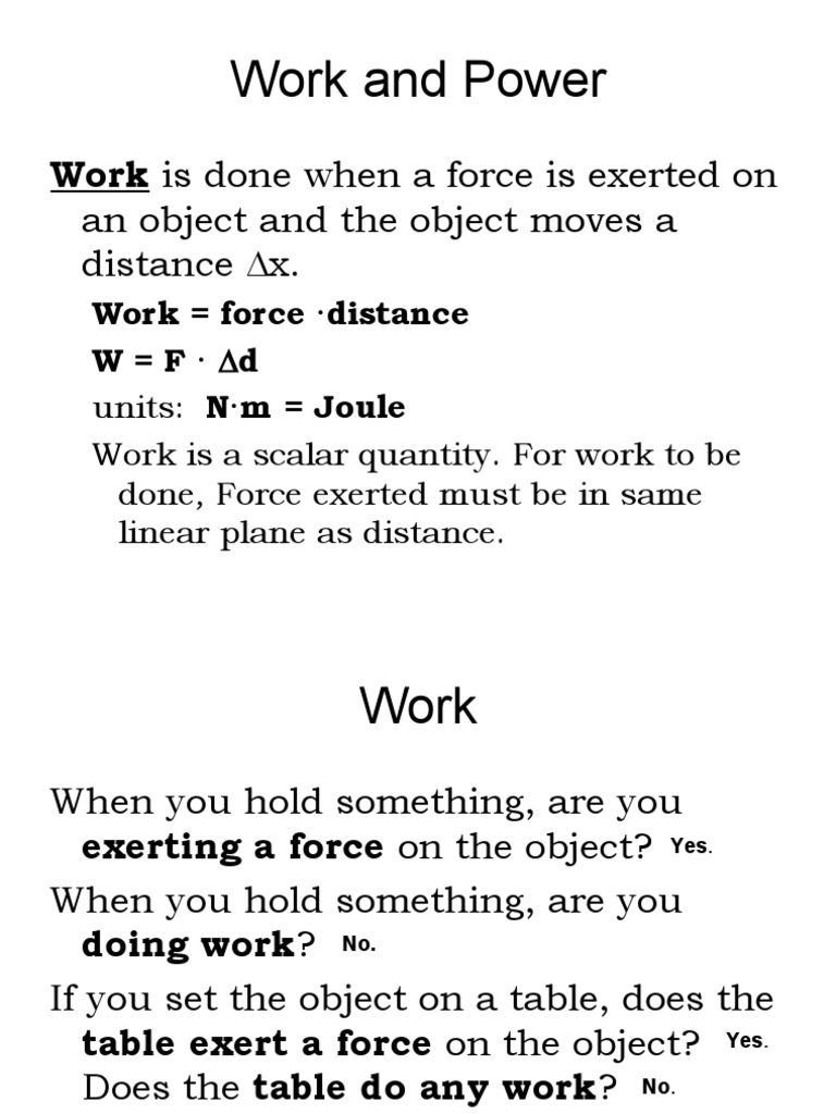 Work - and - Power Use This One | PDF | Force | Horsepower