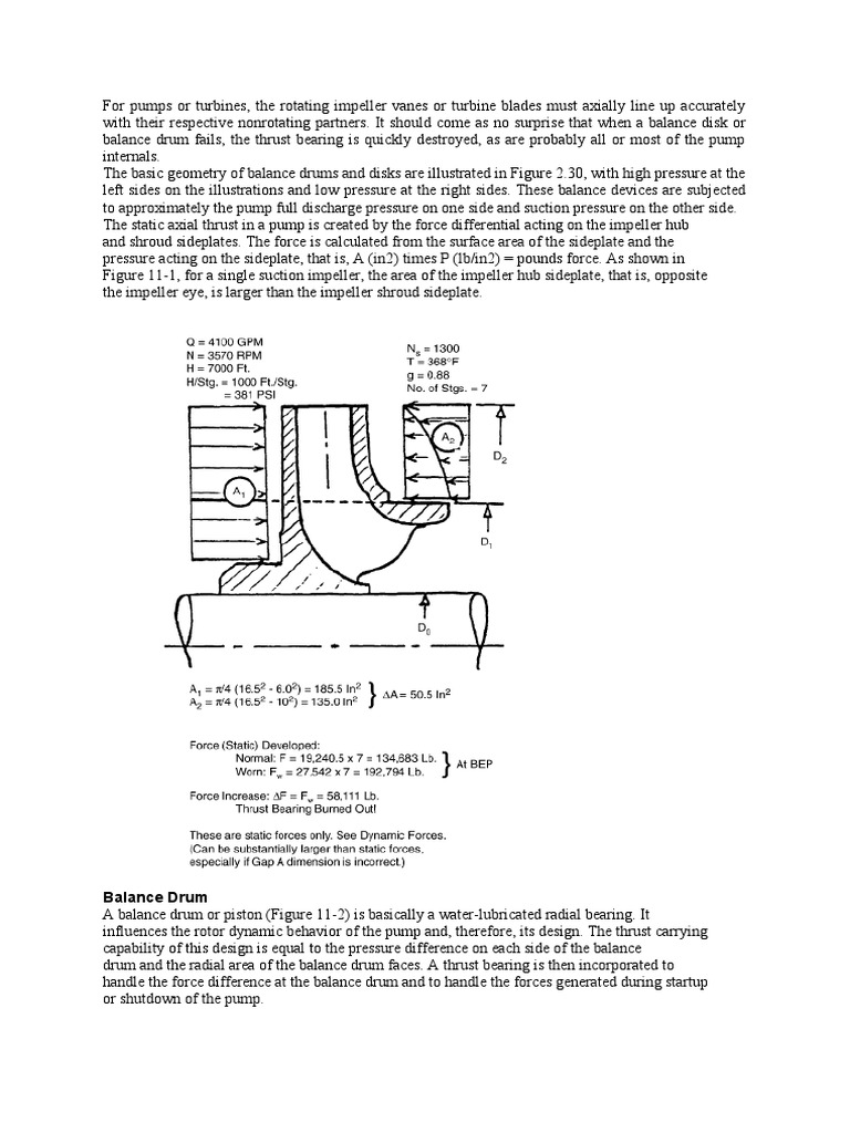 Pump Axial Thrust | PDF
