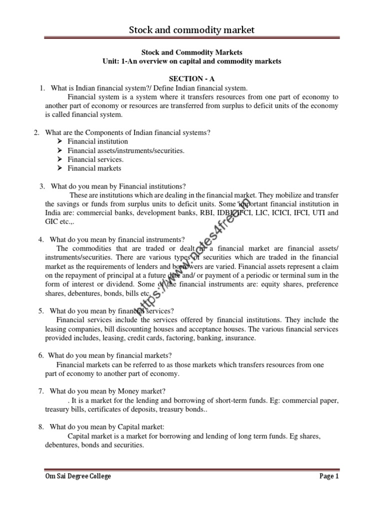 Stock and Commodity Markets Overview | PDF | Futures Contract | Option ...