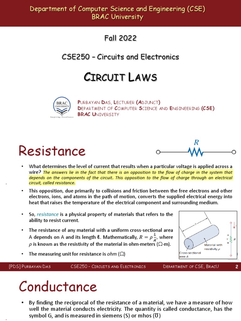 Circuit Laws | PDF | Electrical Resistance And Conductance | Electrical ...