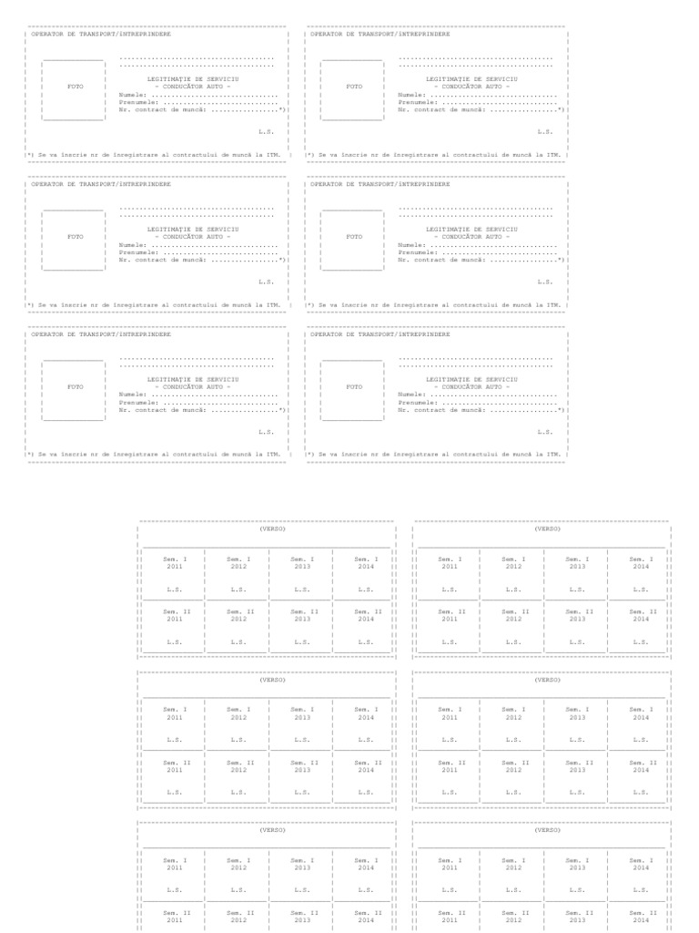 Model Legitimatie Sofer | PDF