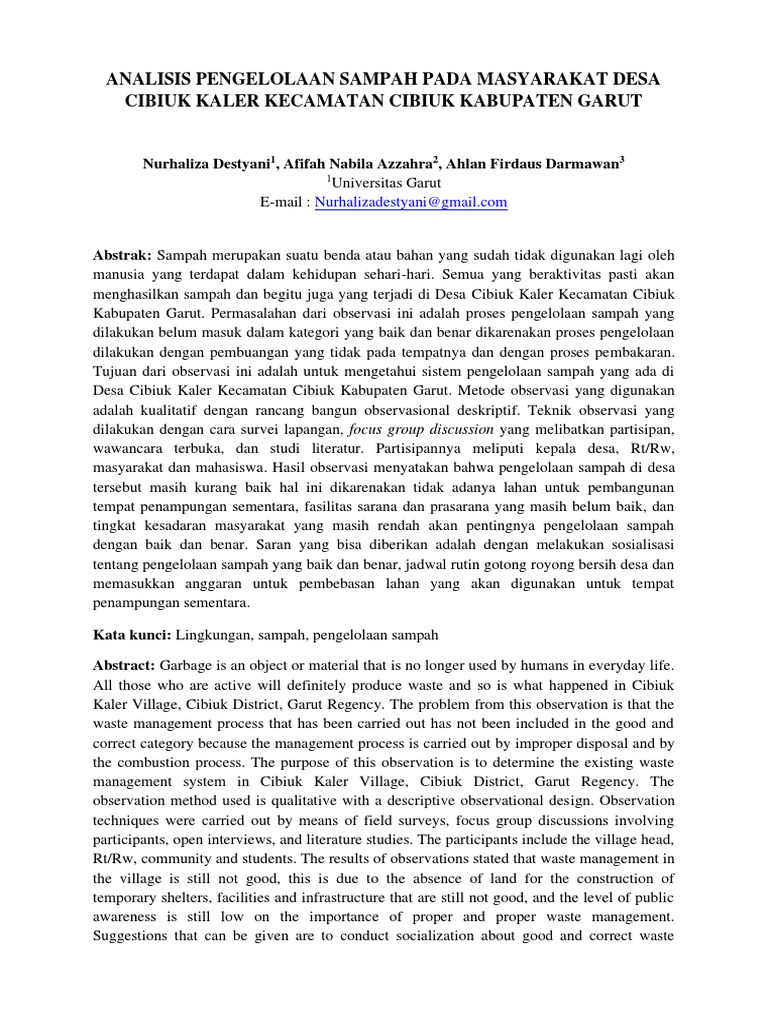 Jurnal Pengelolaan Sampah | PDF