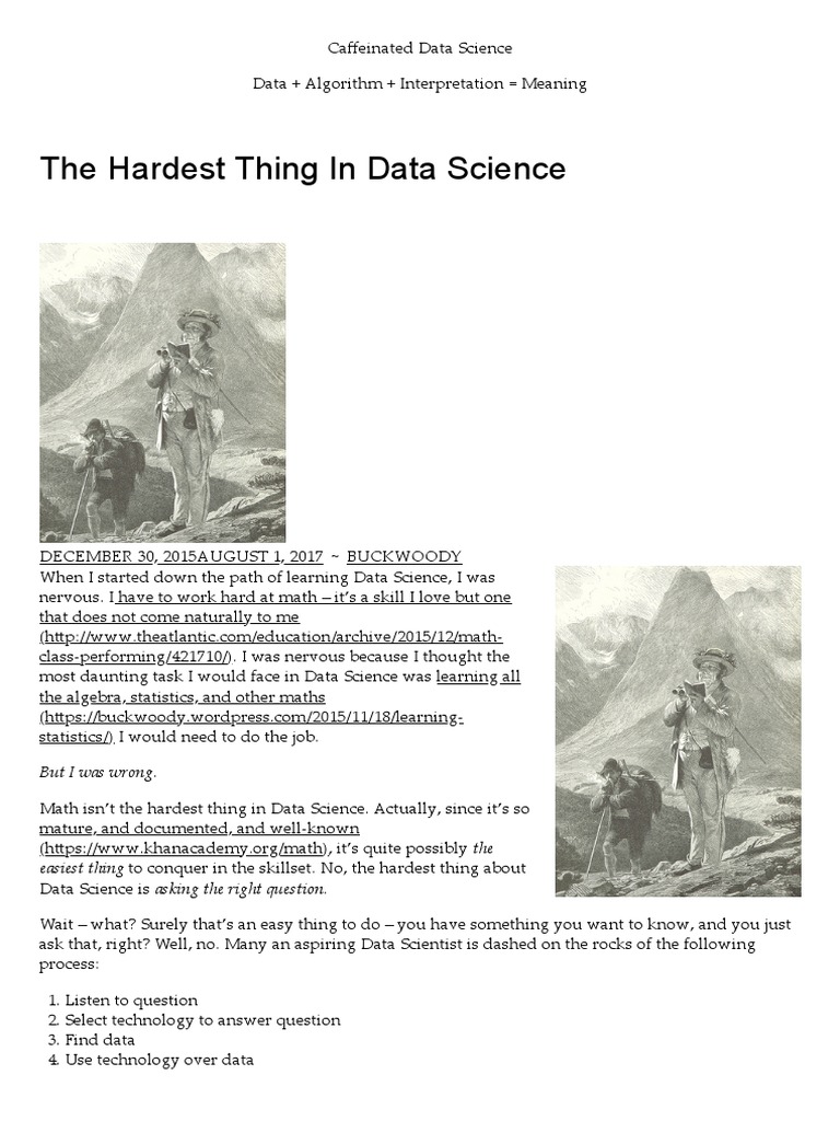 The Hardest Thing in Data Science - Caffeinated Data Science | PDF ...