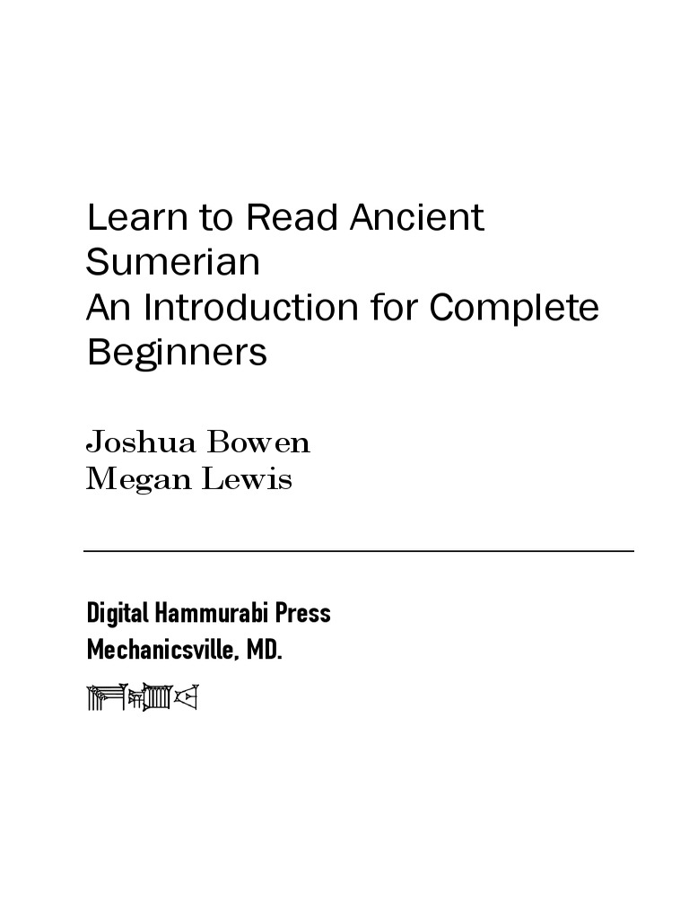 Learn To Read Ancient Sumerian An Introd | PDF | Verb | Linguistic ...