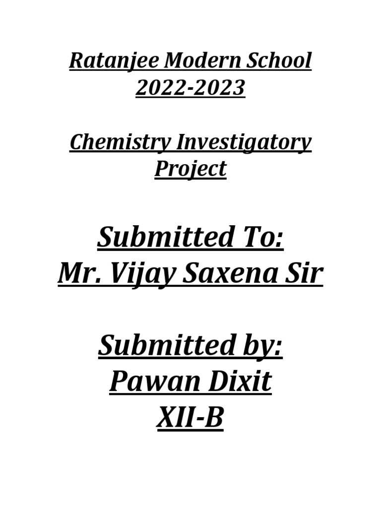 Ratanjee Modern School | PDF | Chemistry | Physical Sciences