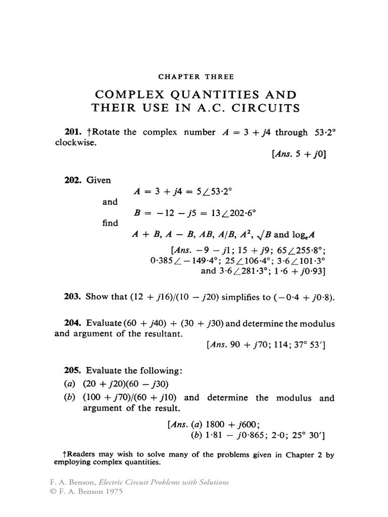 problems-A.C. Circuit Complex | PDF | Electrical Impedance | Series And ...