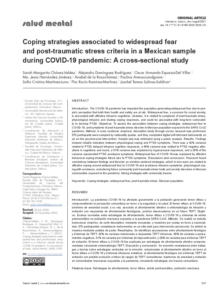 SM21 04 02-2687CopingstrategiesassociatedwidespreadfearV2 | PDF | Mental Disorder ...