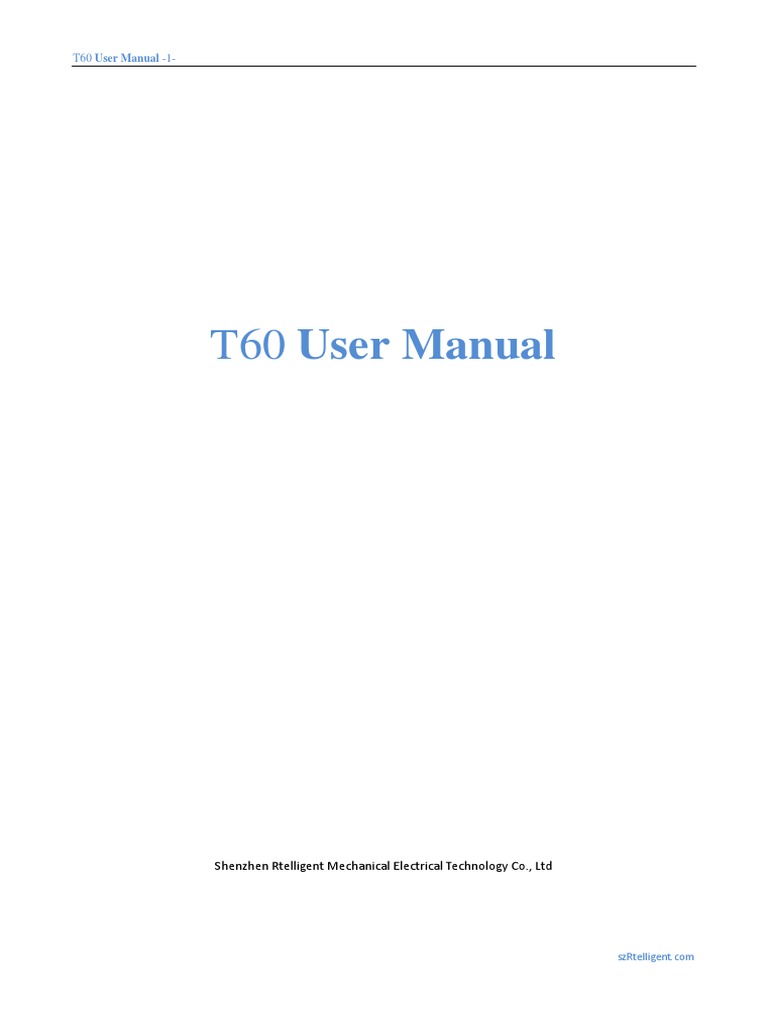 T60 User Manual | PDF | Electric Motor | Power Supply