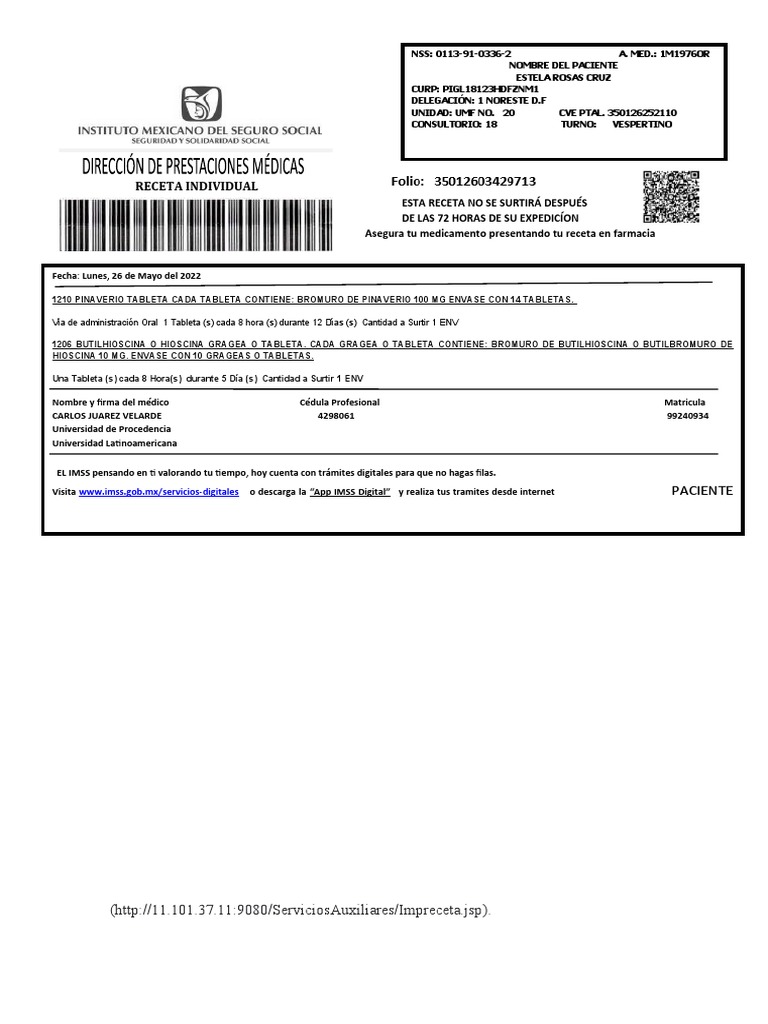 Receta IMSS | PDF
