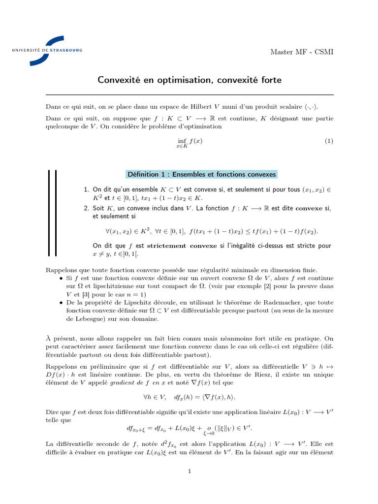 Exos | PDF | Ensemble convexe | Extremum