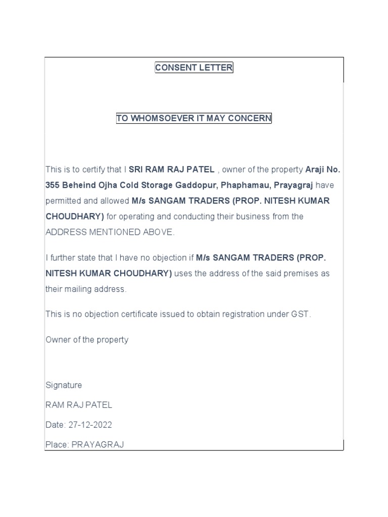 Noc of Sangam Traders | PDF