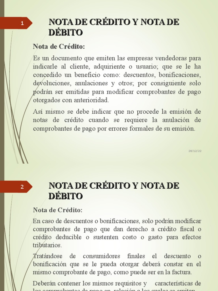 13 NOTA DE CREDITO Y NOTA DE DEBITO | PDF | Factura | Tarjeta de débito