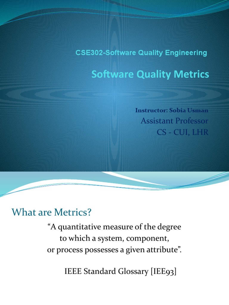 Software Quality Metrics I Pdf Programming Computer Program 0449