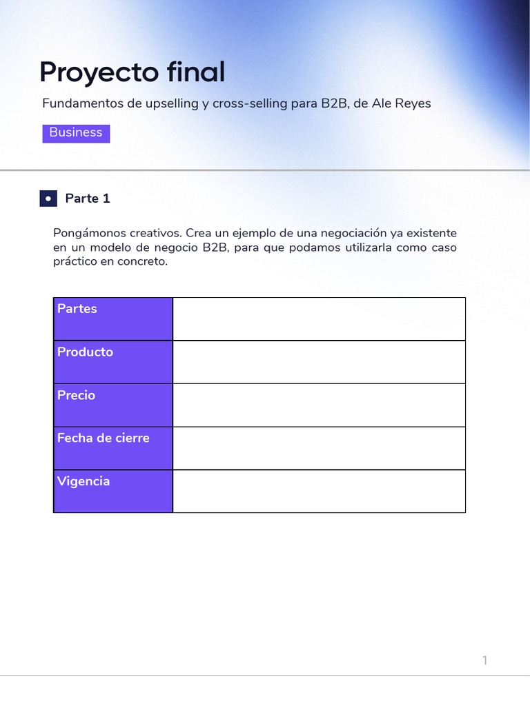Plantilla-Proyecto-Final - PDF Cross y Upselling... | PDF