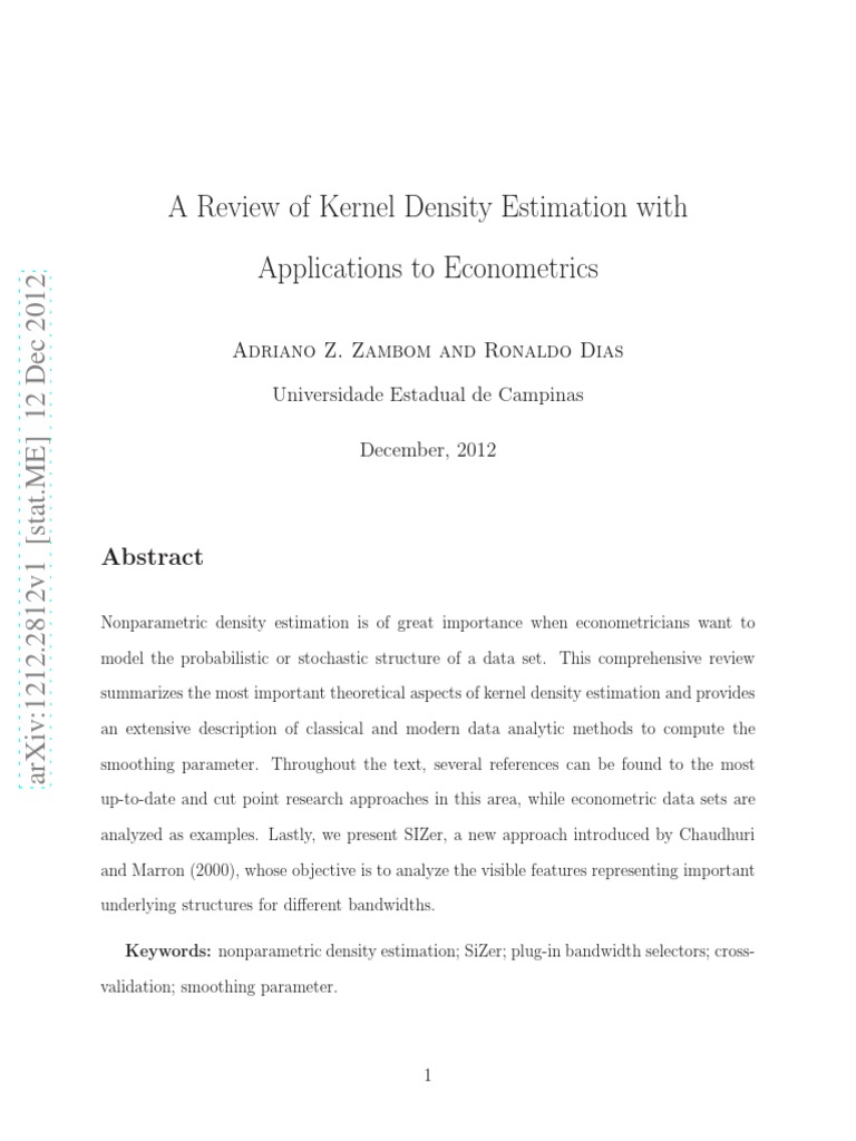 Review of Kernel Density Estimation | Download Free PDF | Histogram | Bias Of An Estimator