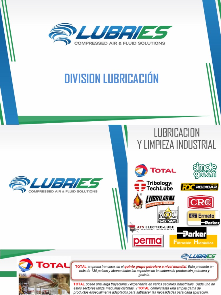 Soluciones integrales de lubricación, limpieza e hidráulica industrial | PDF | Lubricante | Petróleo