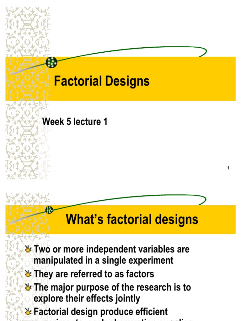 Factorial Designs | PDF | Analysis Of Variance | Experiment