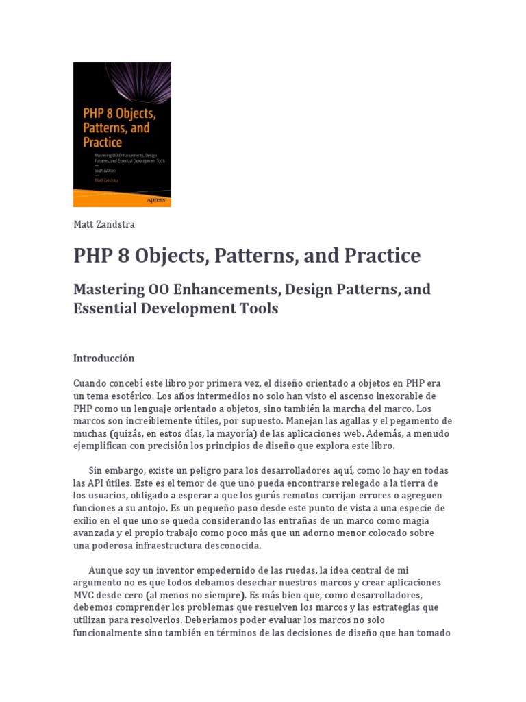 PHP8-Objetos - Patrones y Practicadocx | PDF | Php | Lenguaje de programación