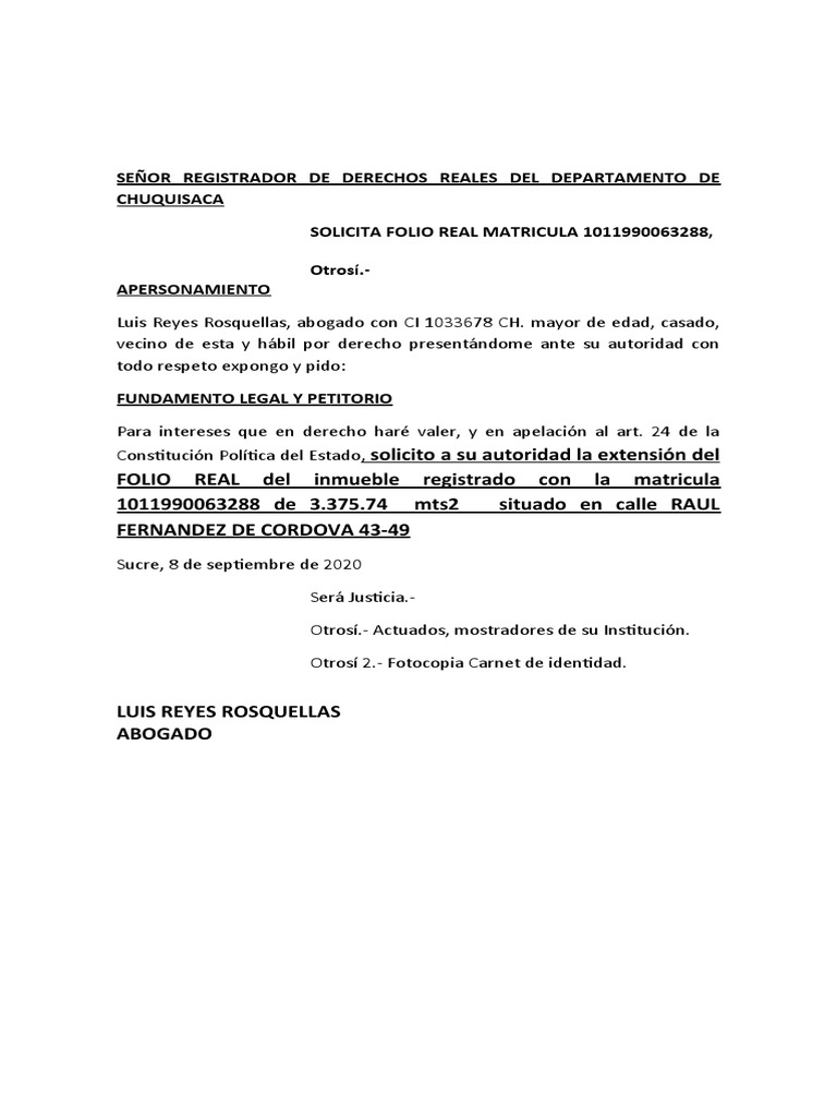 Solicita Folio Real | PDF