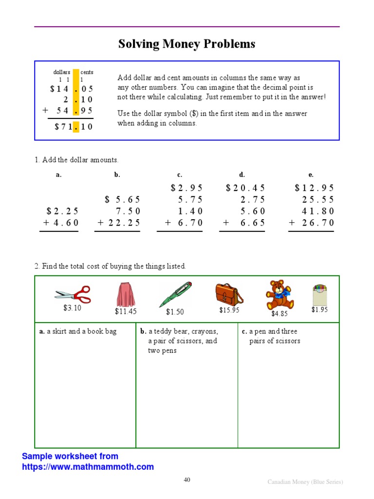 Canadian Money Solving Money Problems | PDF