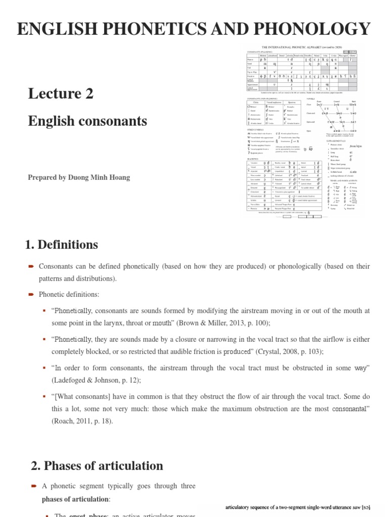 Lecture 2 - English Consonants (PPT Slides) | PDF | Consonant | Human ...