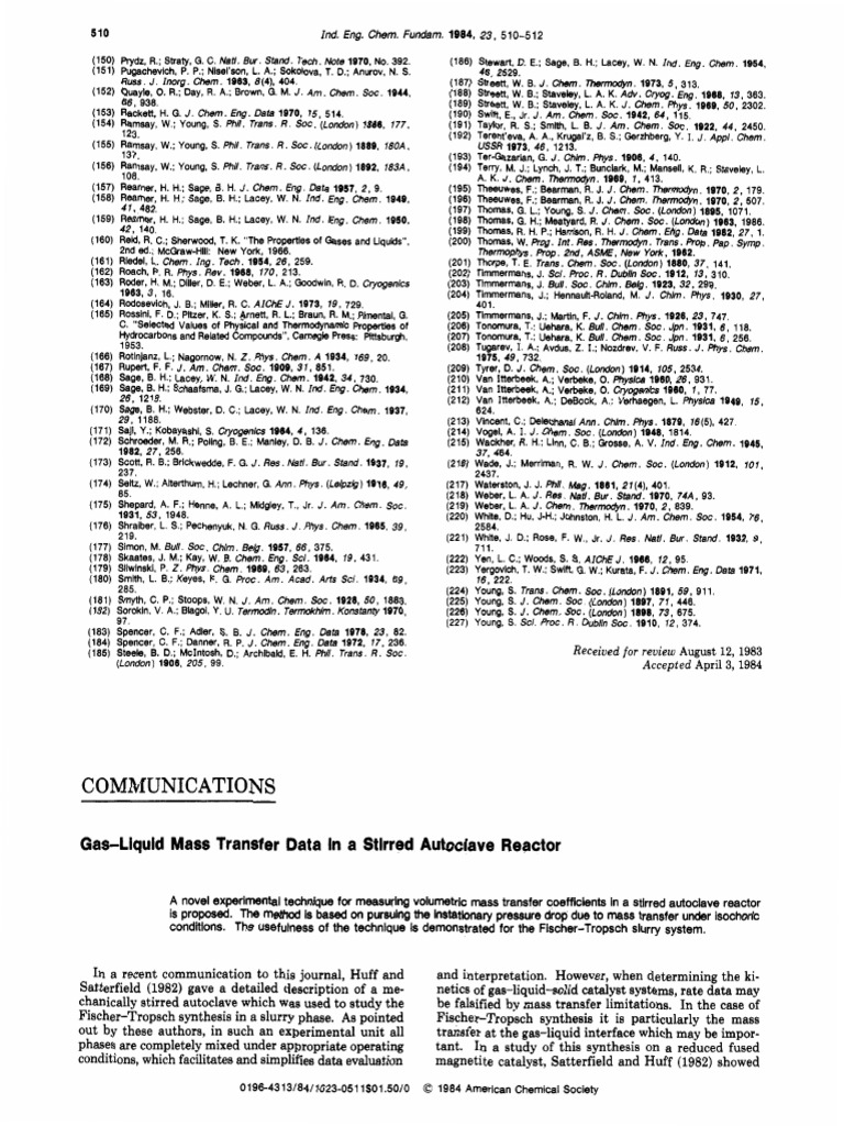 Gas Liquid Mass Transfer Data in A Stirr | PDF | Phase (Matter) | Pressure
