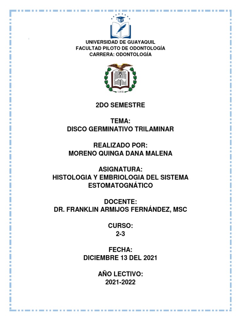 Formación del Disco Germinativo Trilaminar | PDF | Implantación ...