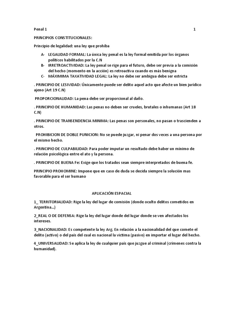 Penal 1 Resumen MAURO | PDF | Intención (Derecho Penal) | Derecho penal