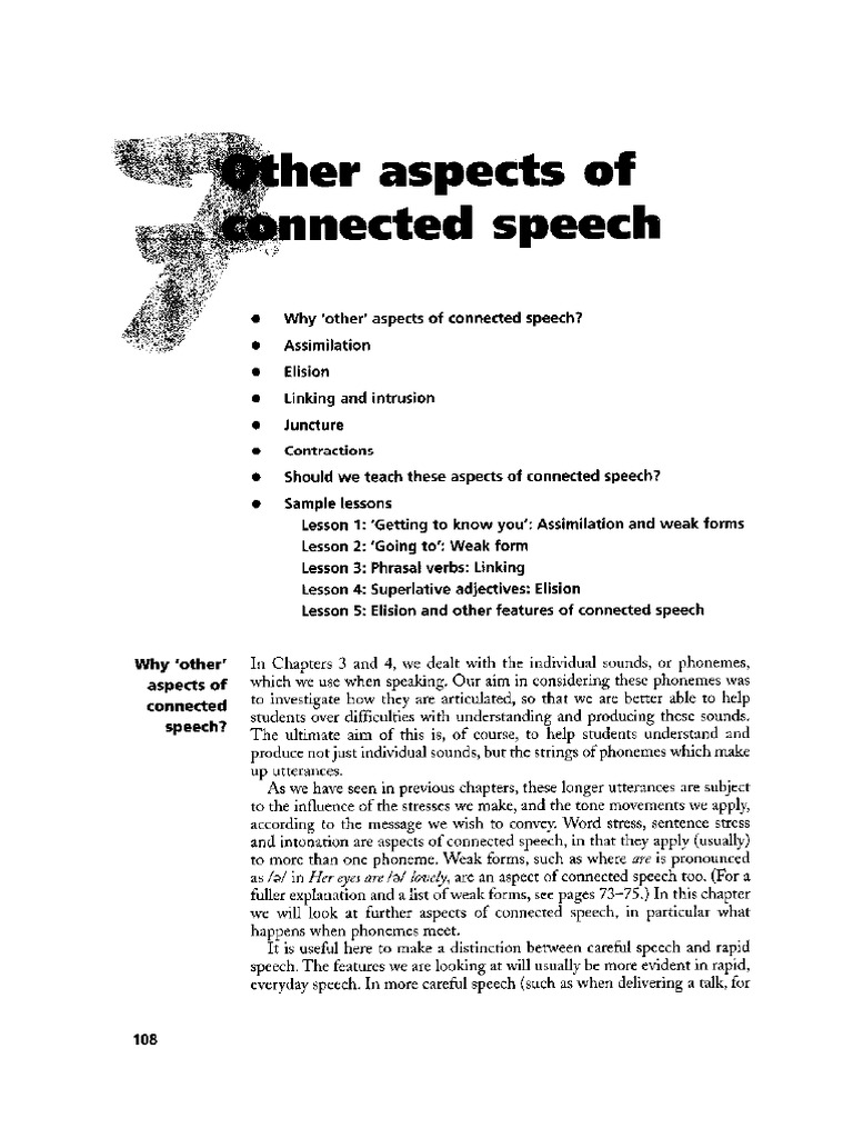 Other Aspects of Connected Speech | PDF