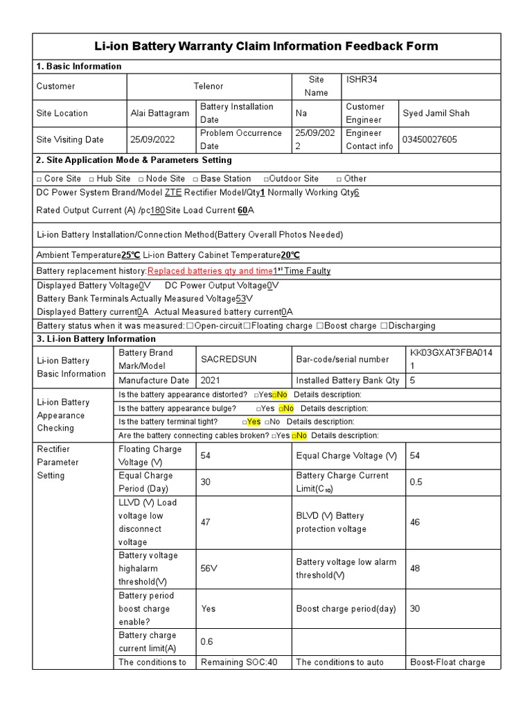 ISHR34 Warranty Claim | PDF | Lithium Ion Battery | Battery Charger