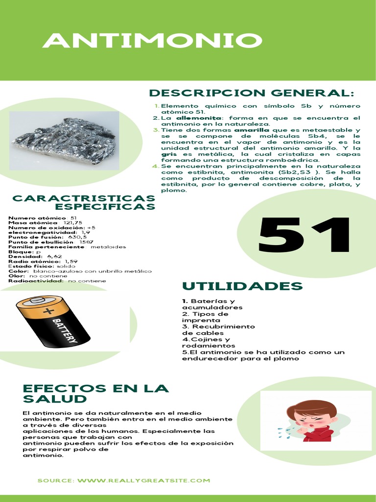Antimonio | PDF | Compuestos químicos | Química Física
