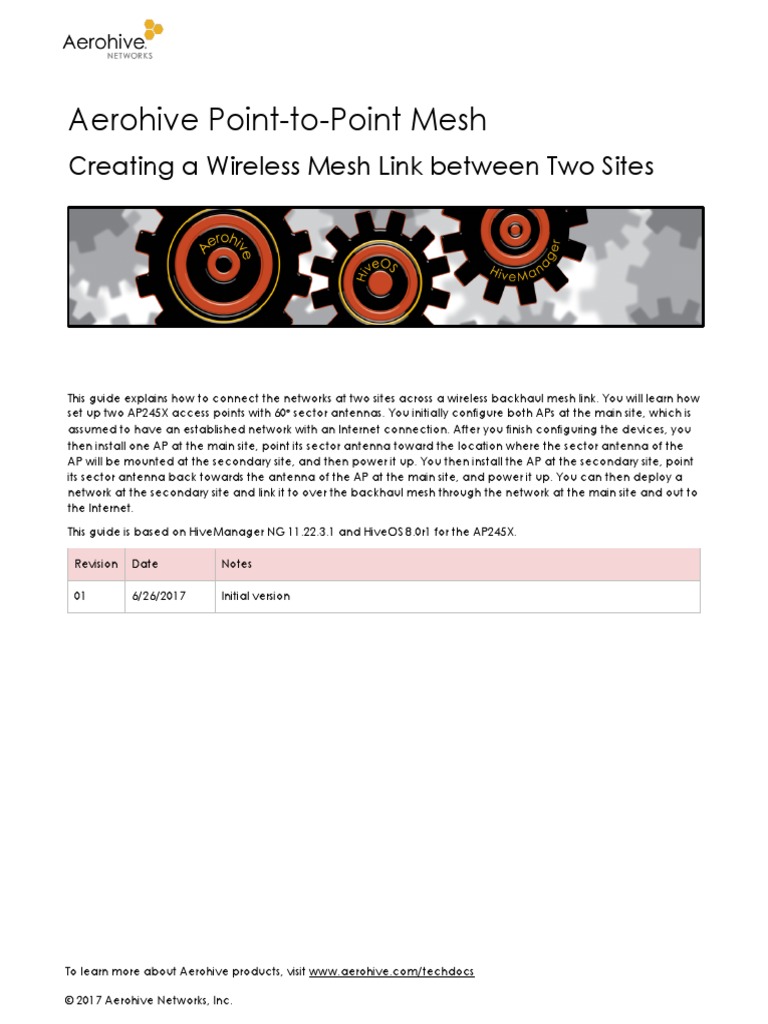 Aerohive Point To Point Mesh | PDF | Network Topology | Radio