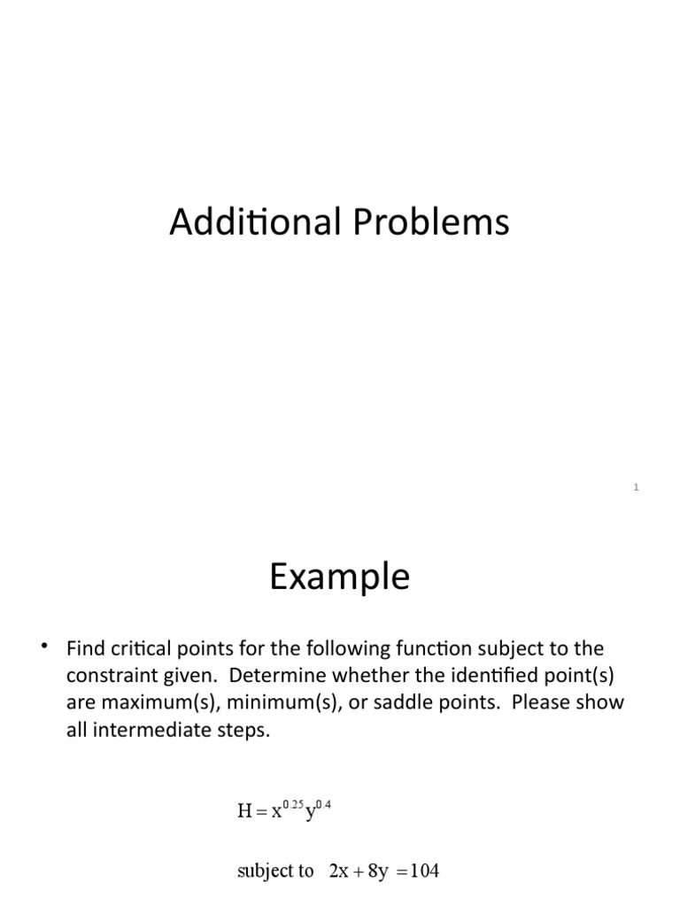 Lesson 13 - Additional Problems | PDF | Mathematical Analysis ...