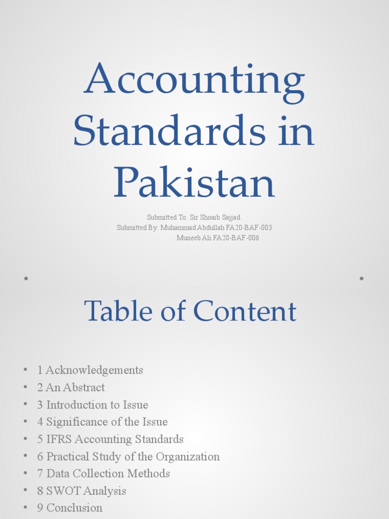 IFRS Adoption in Pakistan: Challenges & Benefits | PDF | International ...