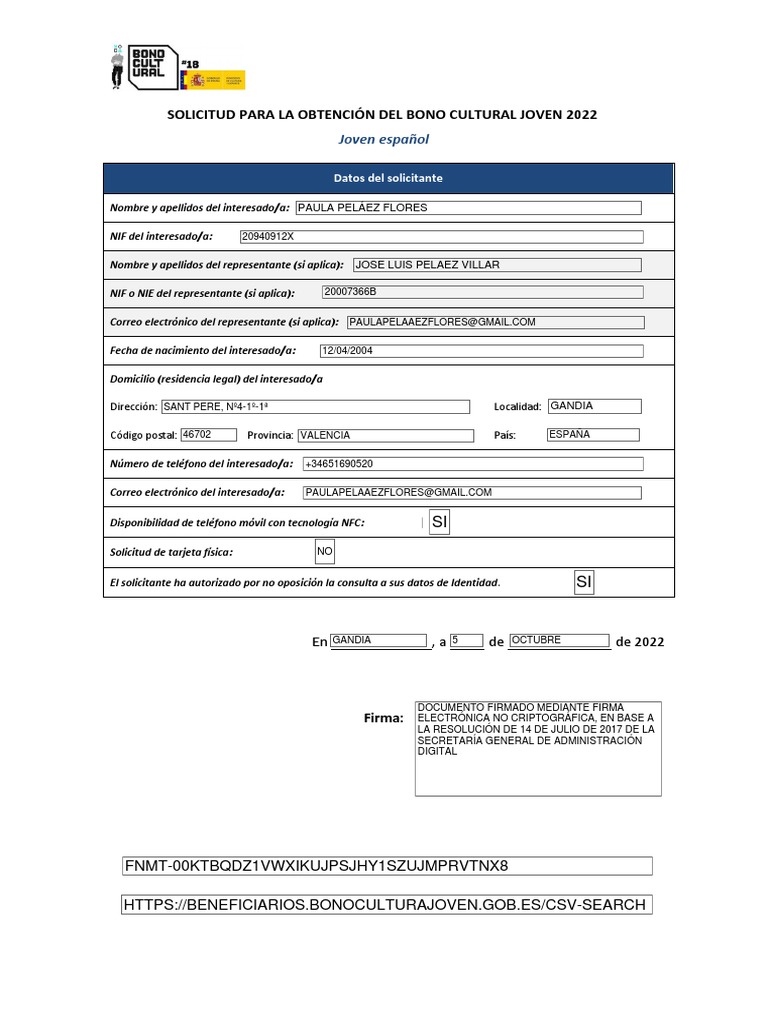 Spanish Signature Template | PDF