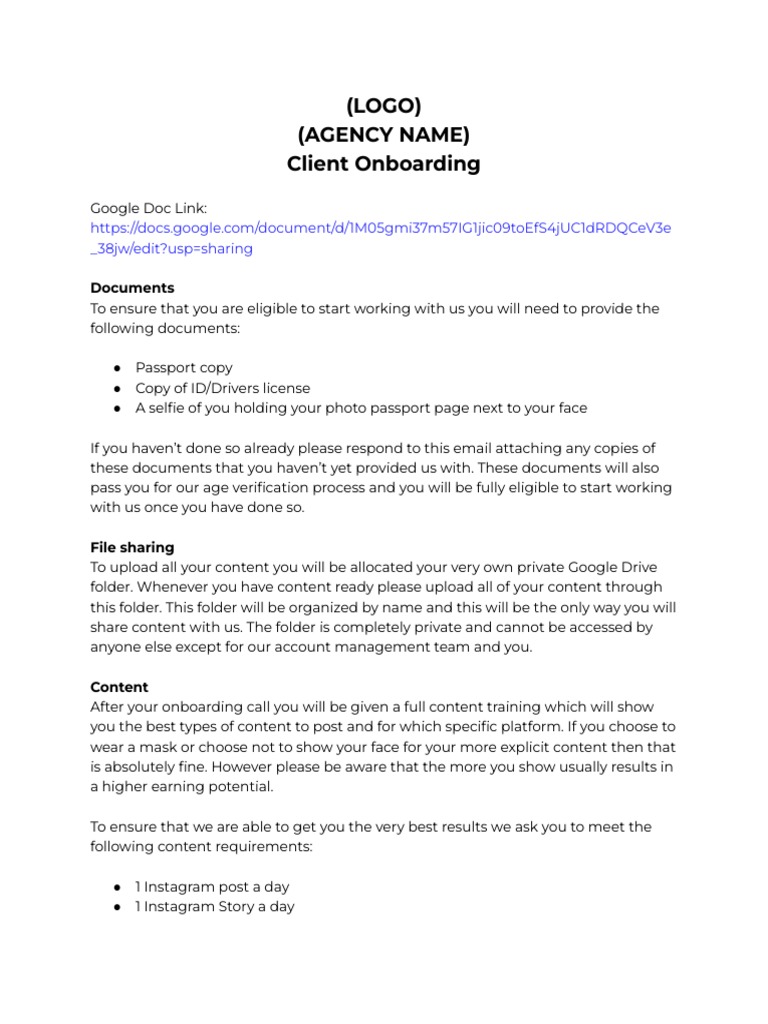 Social Media Client Onboarding Guide | PDF | World Wide Web | Internet ...