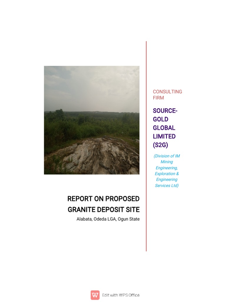 Odeda Proposed Quarry Report | PDF | Rock (Geology) | Mining