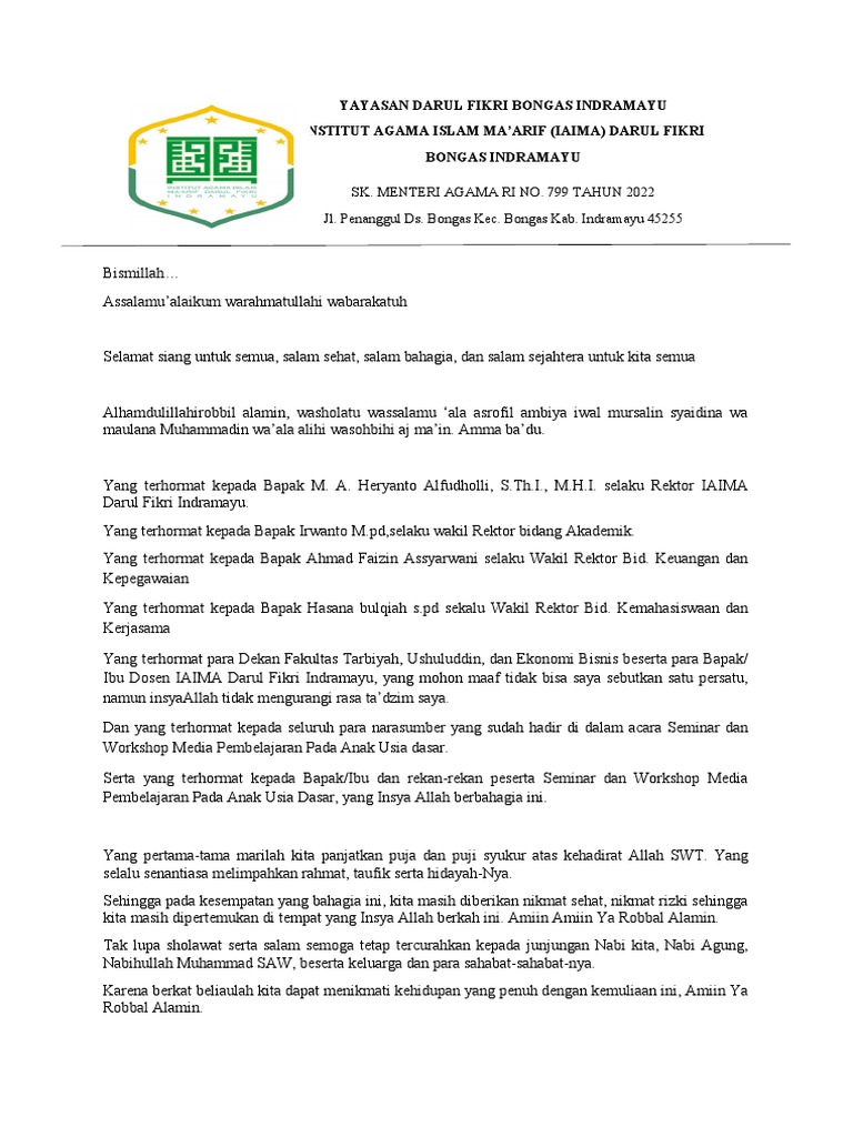 Teks MC Workshop | PDF