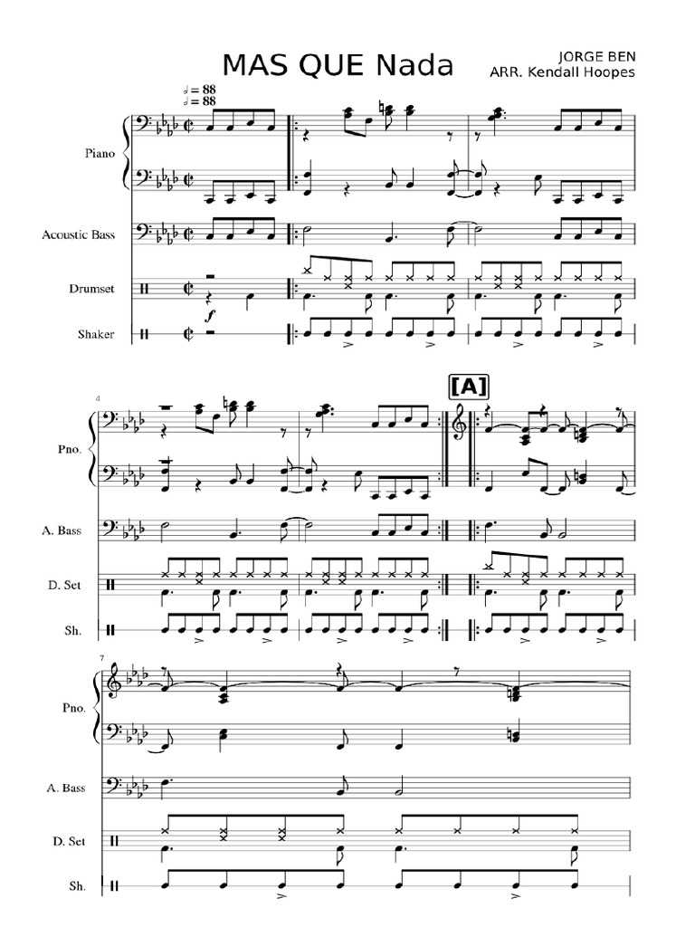 Más Que Nada Piano Acorde | PDF