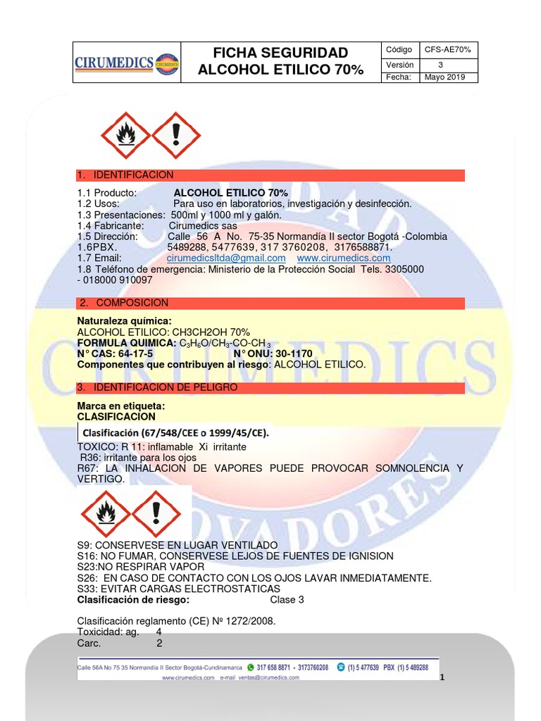 Alcohol Etilico 70% | PDF