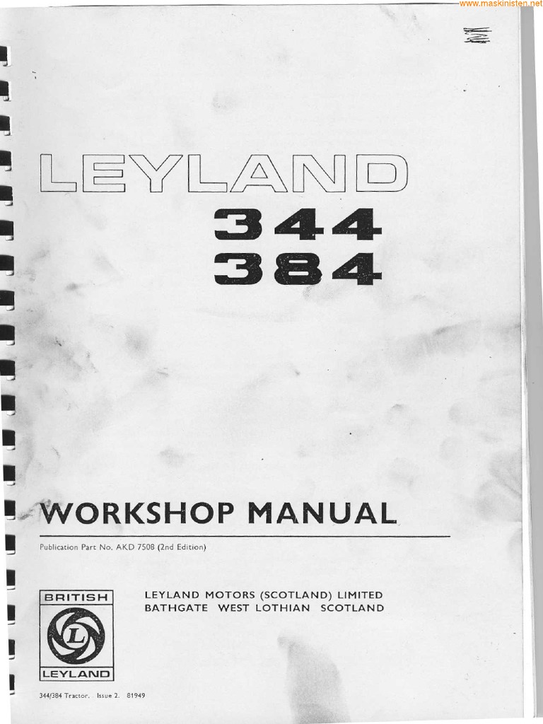 Tractor Leyland 344 384 Workshopmanual | PDF