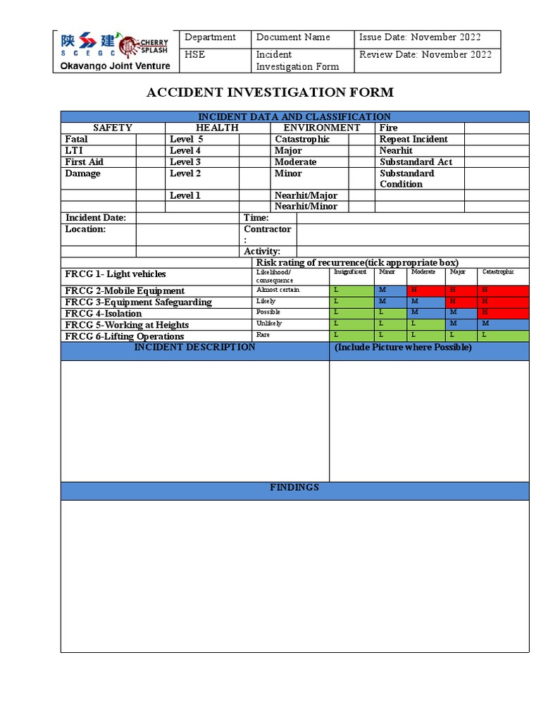 Accident Report Form | PDF | Safety | Occupational Safety And Health