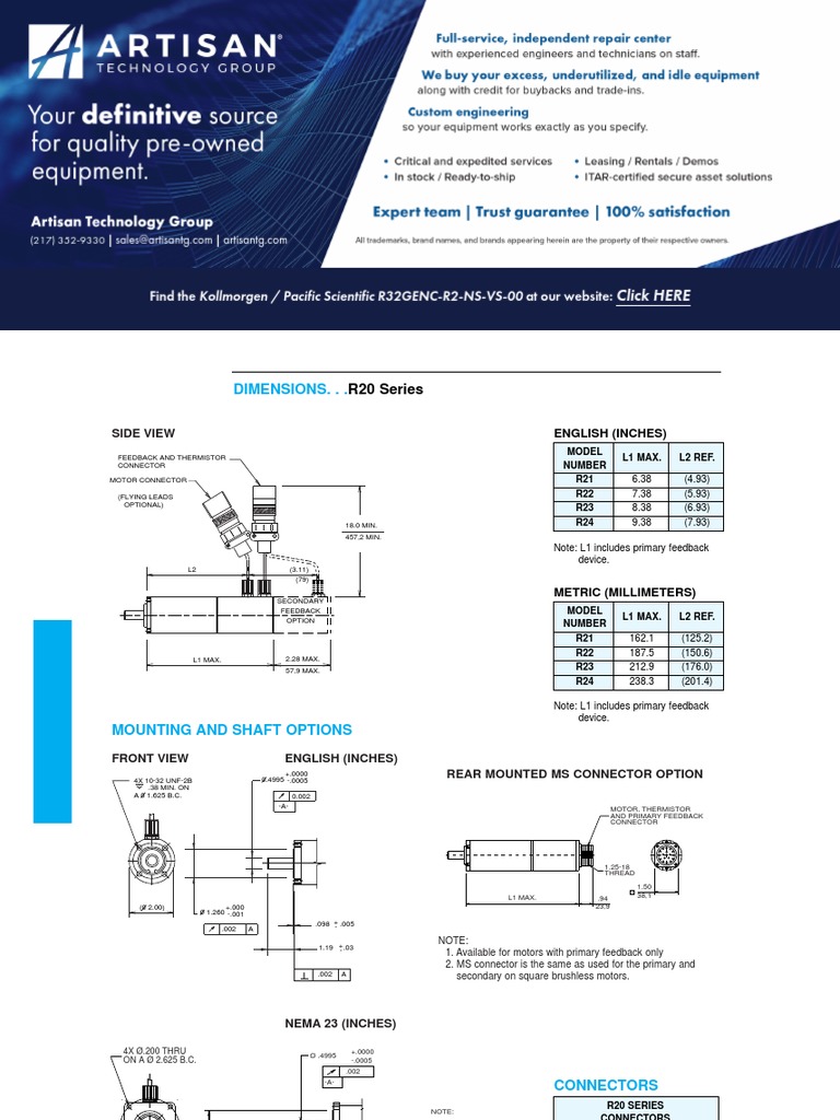 PacSci Servo Motor Mounting Dimensions Manual | PDF | Car Body Styles ...