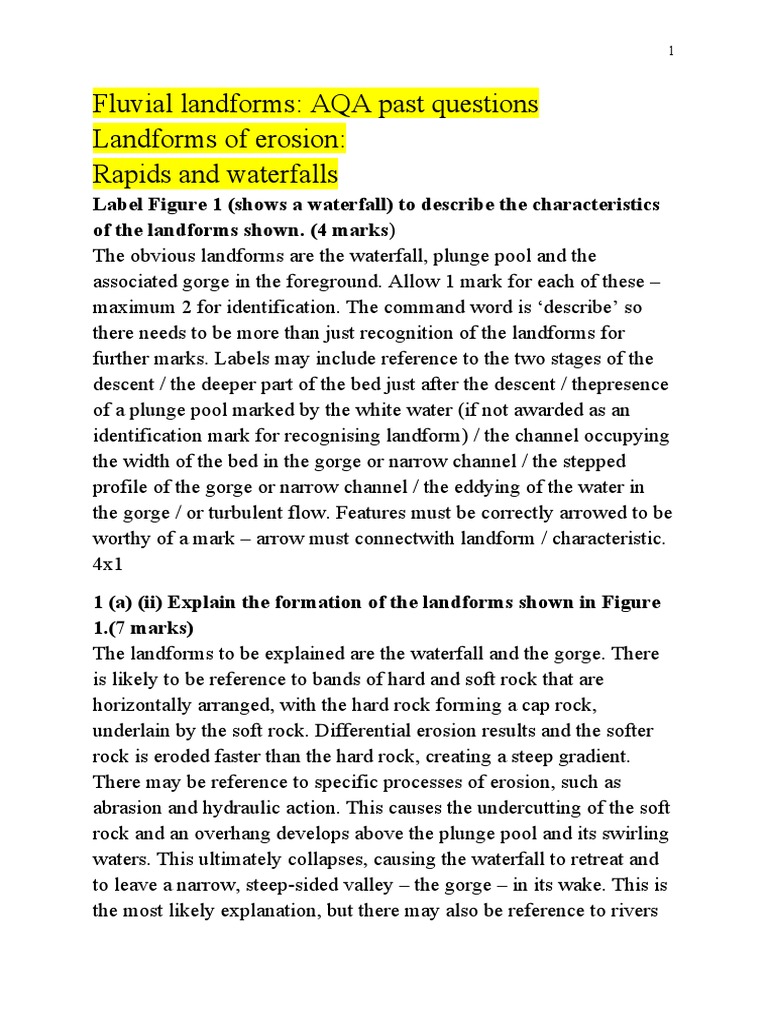 Fluvial Landforms and Erosion Explained | PDF | River | Floodplain