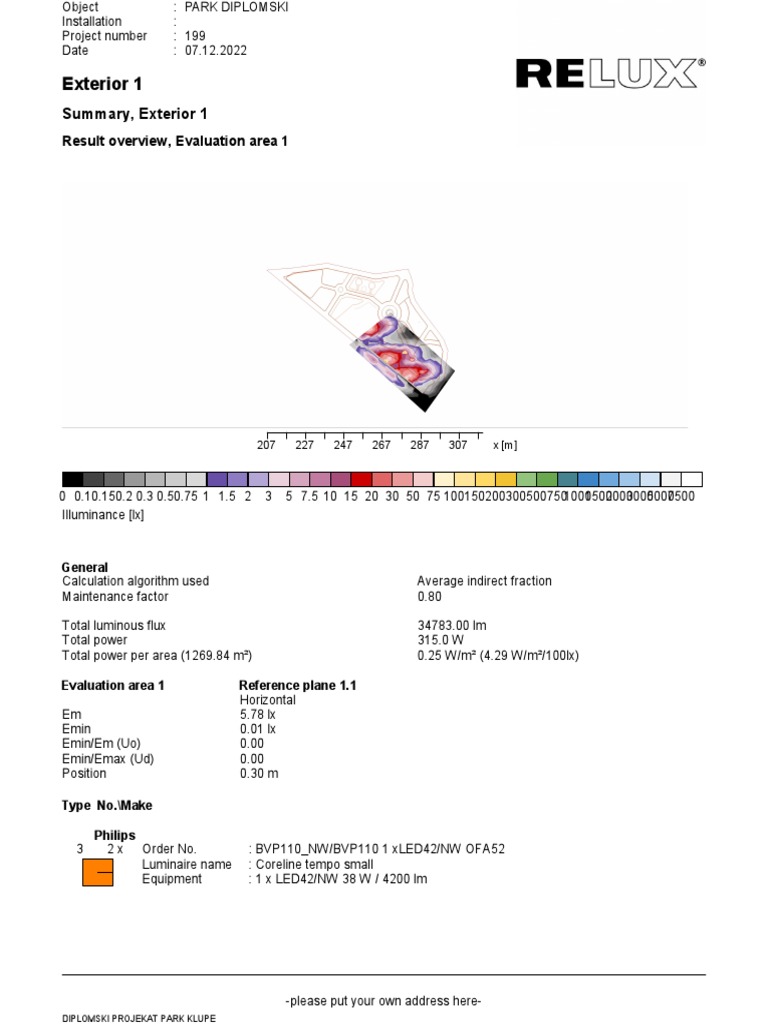 Relux output data | PDF | Optics | Electrodynamics
