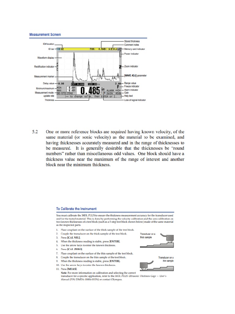Calibration Guide for A-Scan Measurements | PDF | Teaching Methods & Materials | Computers